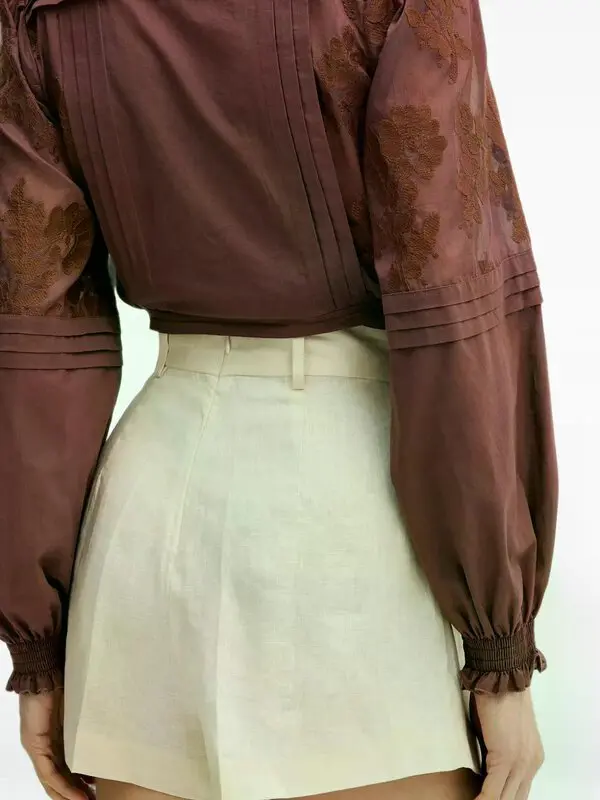 SILVIAN HEACH Posane Pleated High-waisted Shorts