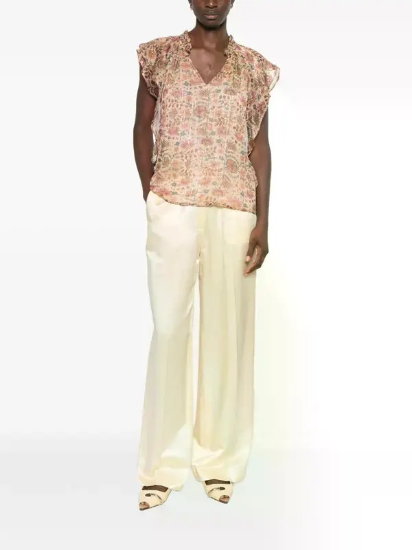 Maison123 Floral Print Ruffled Top