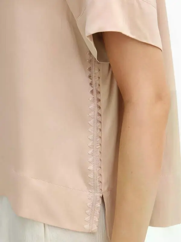 Sisley Embroidered Short-sleeve Blouse