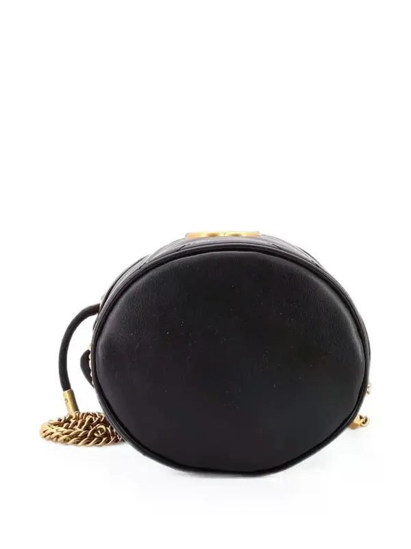 Gucci Gg Marmont Matelasse Leather Mini Bucket Bag - Black