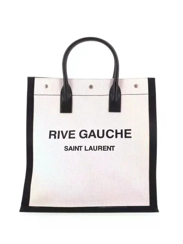Saint Laurent Rive Gauche Shopper Canvas Tall Tote Bag