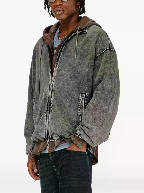 DIESEL® Sweat Jacket With Denim Effect