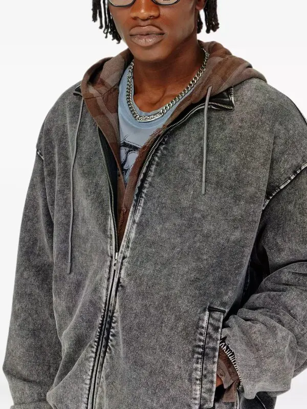 DIESEL® Sweat Jacket With Denim Effect
