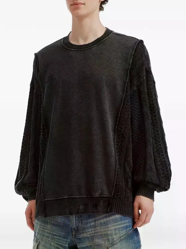 FIVE CM Cable-knit Panelled Sweatshirt