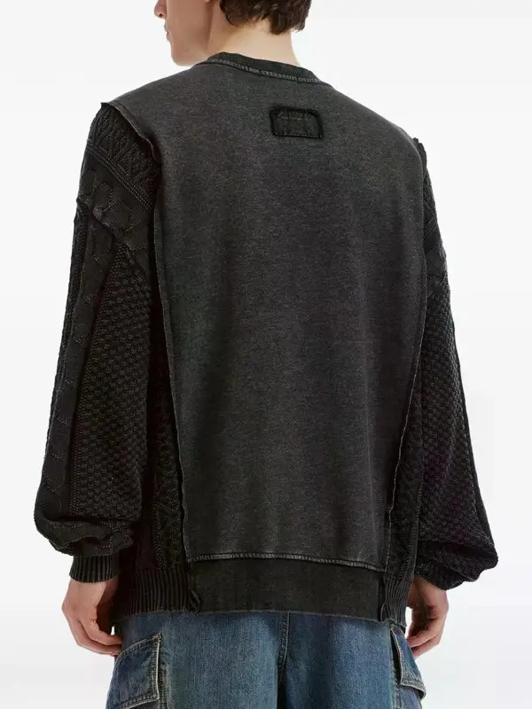 FIVE CM Cable-knit Panelled Sweatshirt