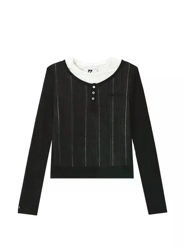 Izzue Ribbed-knit Layered-effect Top