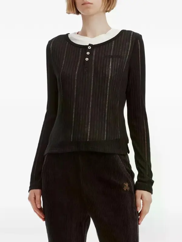 Izzue Ribbed-knit Layered-effect Top