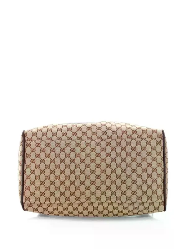 Gucci Web Carry On Duffle Bag Gg Canvas With Leather Medium Travel Bag
