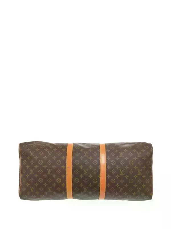 LOUIS VUITTON Monogram Keepall 55 Travel Bag - Brown
