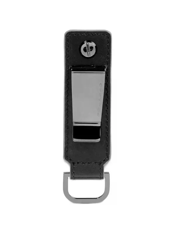 PIQUADRO Logo-debossed Leather Keychain