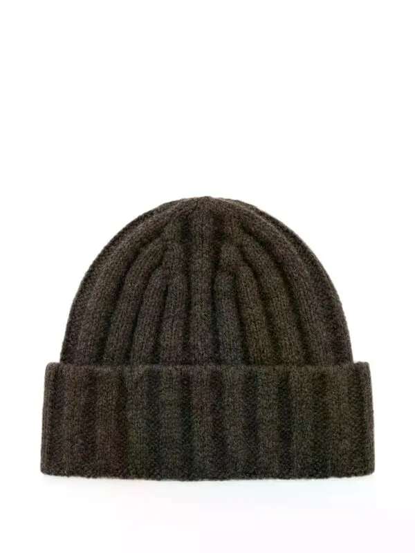 FRANZESE COLLECTION Ribbed-knit Beanie Hat - Brown