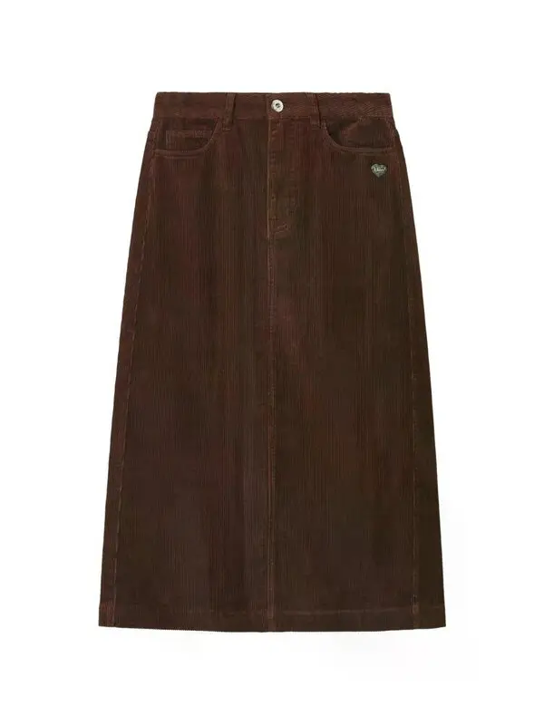 CHOCOOLATE Corduroy Heart-motif Midi Skirt