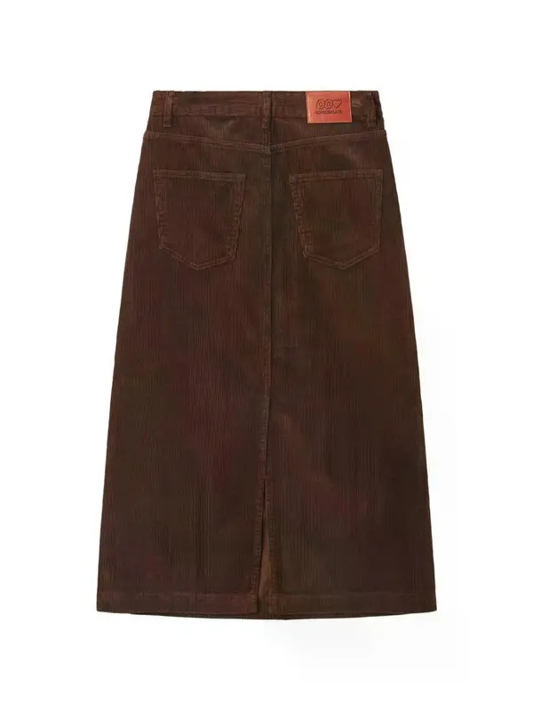 CHOCOOLATE Corduroy Heart-motif Midi Skirt