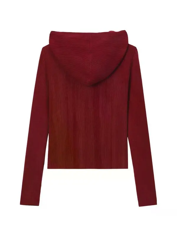 CHOCOOLATE Ribbed Zip-up Hoodie