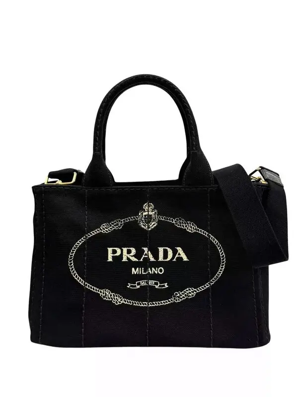 Prada 2013-2026 Small Canvas Canapa Logo Tote Satchel