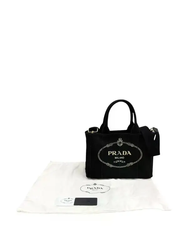 Prada 2013-2026 Small Canvas Canapa Logo Tote Satchel