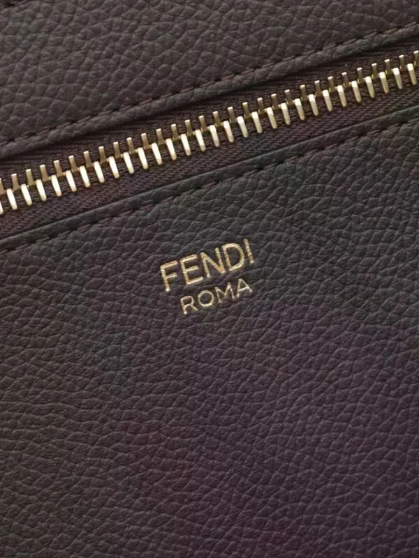 Fendi Zucca Canvas Pequin Striped Reversible Roll Tote Bag - Neutrals