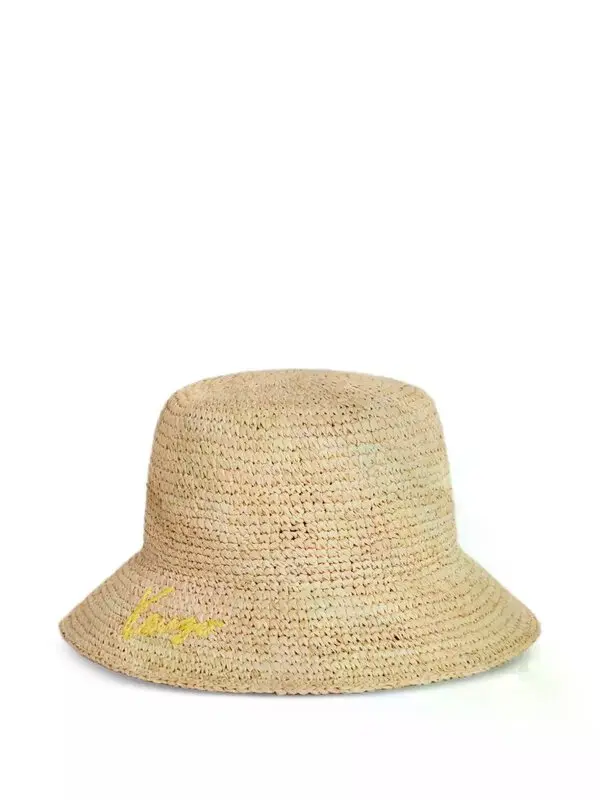 Kenzo Signature-weaved Raffia Bucket Hat