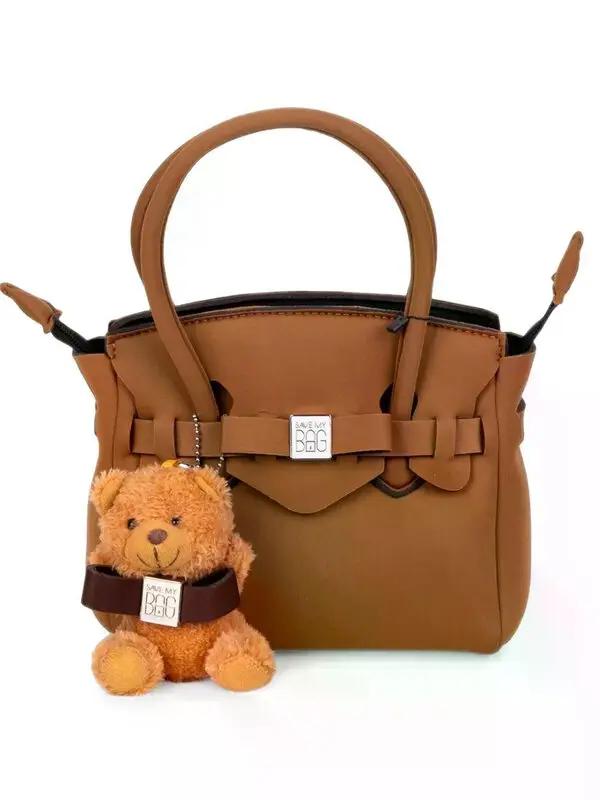 Save My Bag Miss Teddy-charm Tote Bag - Brown