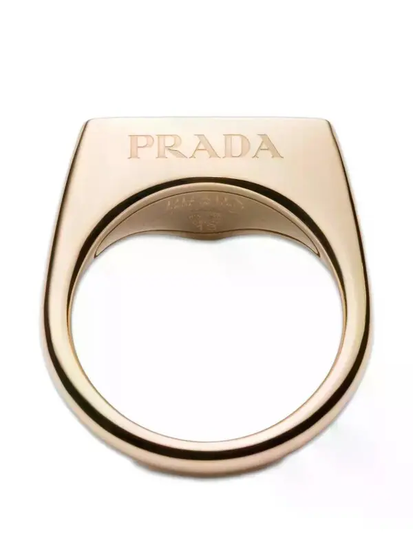 Prada Eternal Signet Ring In Yellow With Diamonds