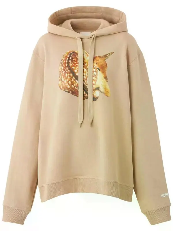 Burberry Deer-print Cotton Hoodie