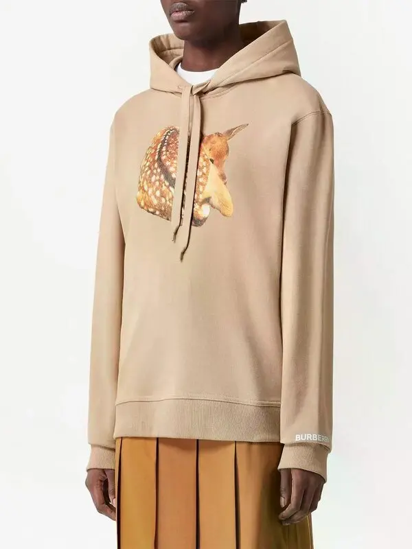 Burberry Deer-print Cotton Hoodie