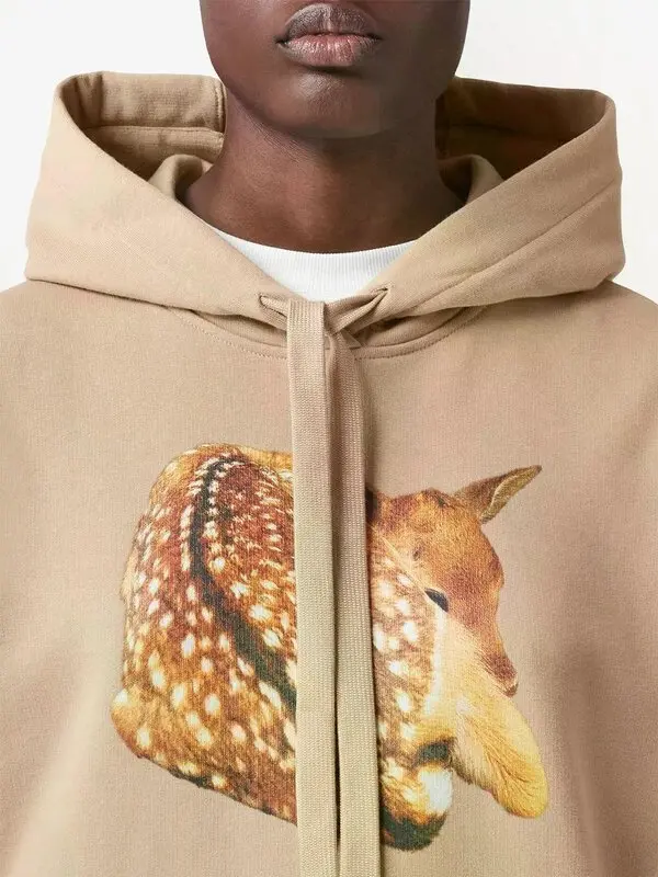 Burberry Deer-print Cotton Hoodie