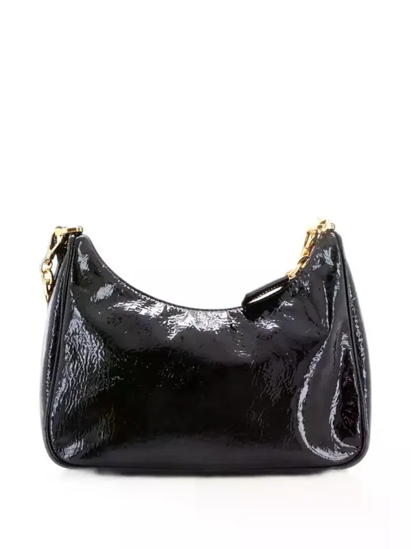 Prada Re-edition 2005 Patent Small Shoulder Bag - Black