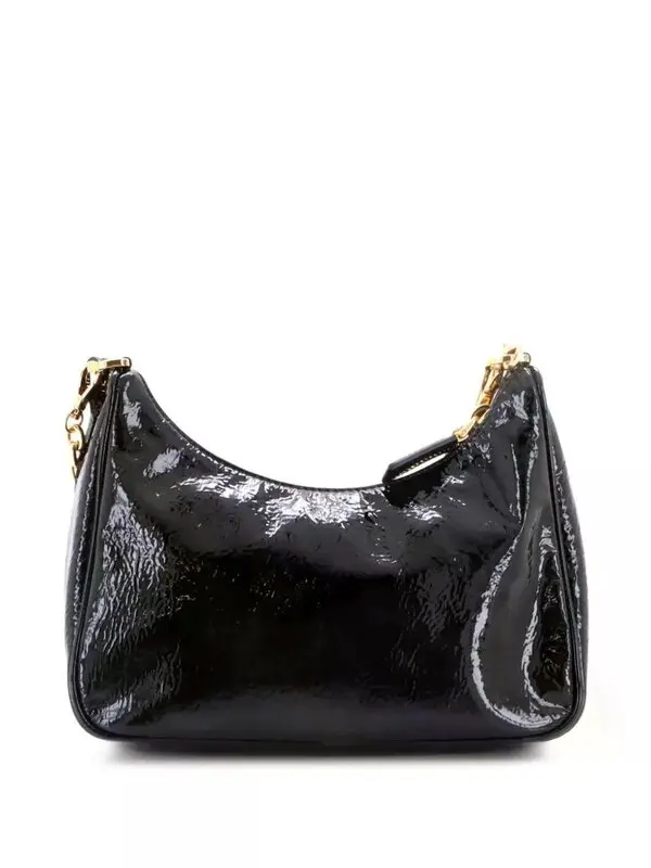 Prada Re-edition 2005 Patent Small Shoulder Bag - Black