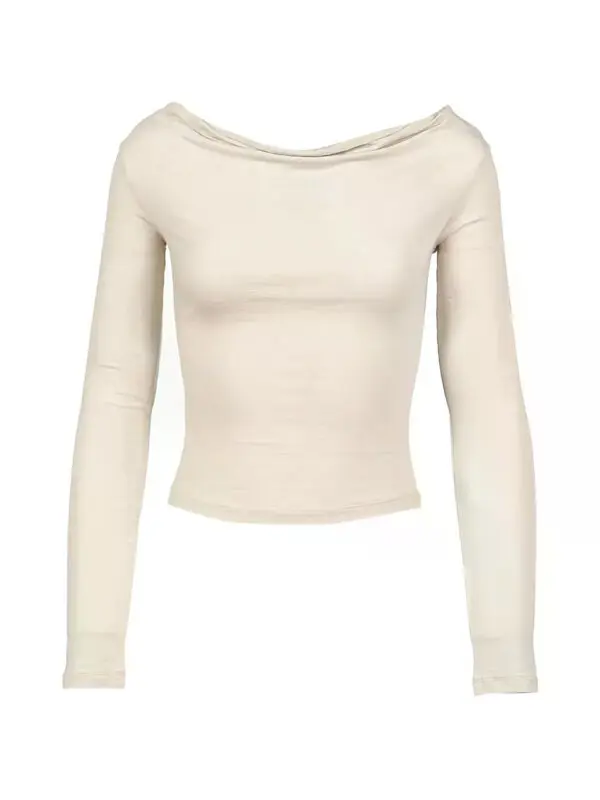 BOHEMSEO Draped Long-sleeve Top