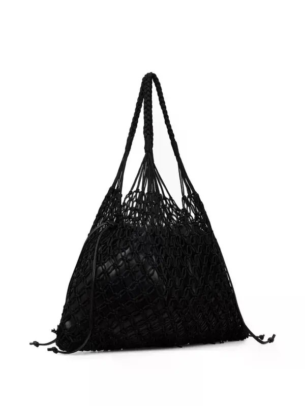 Sisley Net-overlay Braided-strap Tote Bag