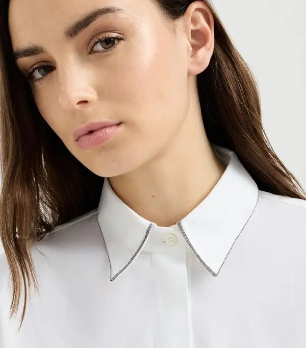 Brunello Cucinelli Stretch-cotton Poplin Monili Shirt