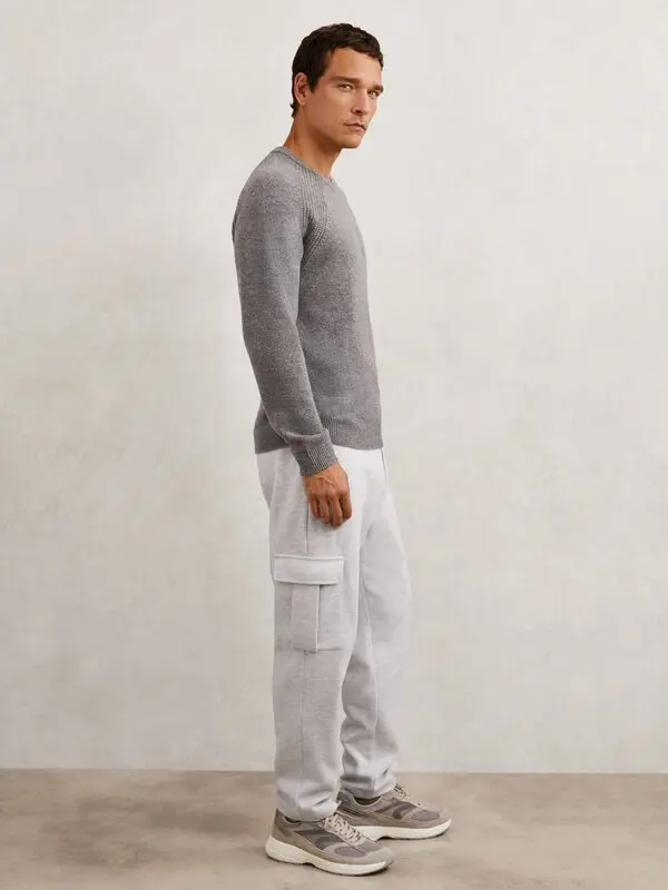REISS Cotton Jersey Cargo Trousers