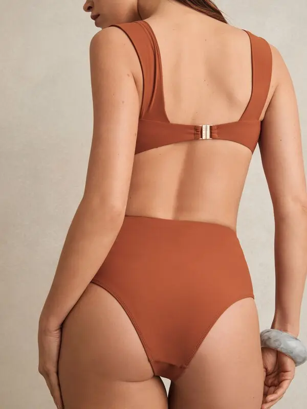 REISS High Waist Tie Front Bikini Bottoms