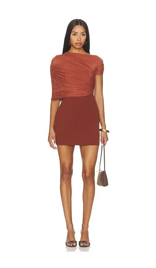 SEROYA Selma Mini Crepe Dress In . Also