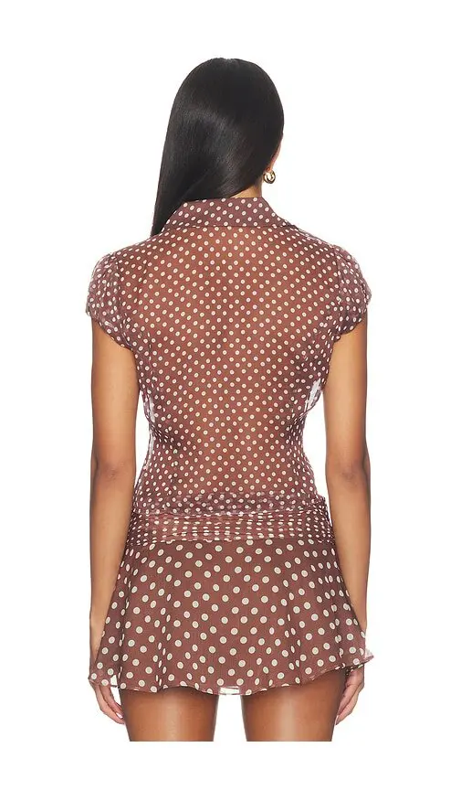 GUIZIO Dolce Pleated Button Up Top In . Also