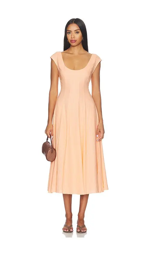 GUIZIO Leila Linen Dress - Peach
