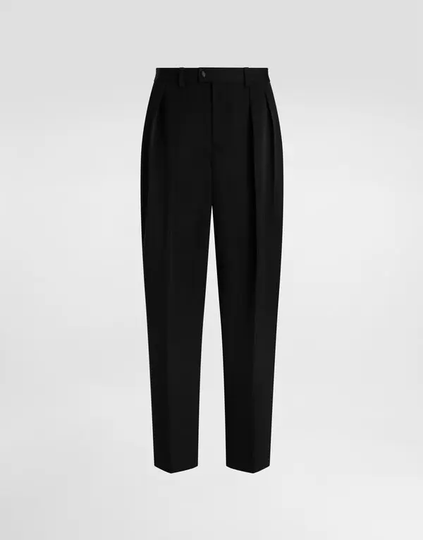 Dolce & Gabbana Wool Gabardine Trousers Pants And Shorts Wool - Black