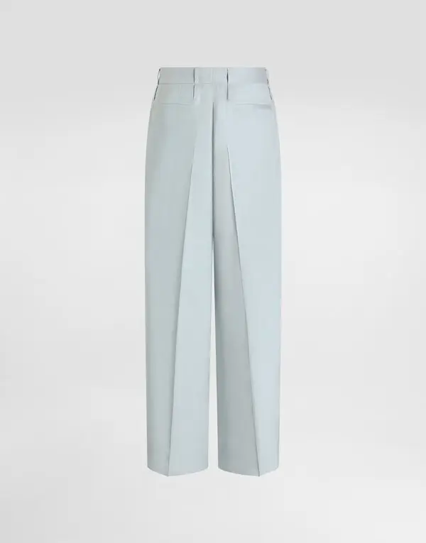 Dolce & Gabbana Shantung Viscose Tailored Trousers - Azure