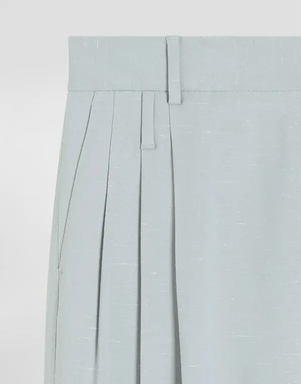Dolce & Gabbana Shantung Viscose Tailored Trousers - Azure