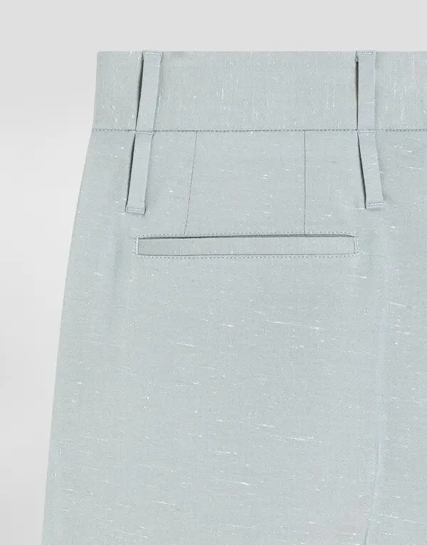 Dolce & Gabbana Shantung Viscose Tailored Trousers - Azure