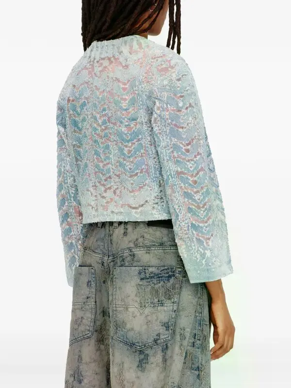 DIESEL® Jacket In Microstone Devoré Denim