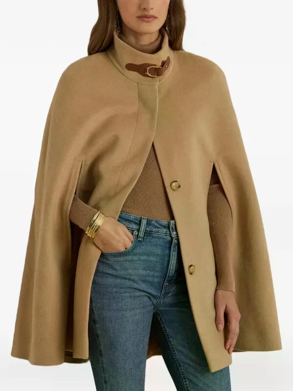 Ralph Lauren Buckle-trim Mockneck Cape