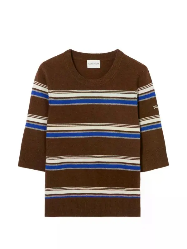 Claudie Pierlot Striped Round Neck Jumper