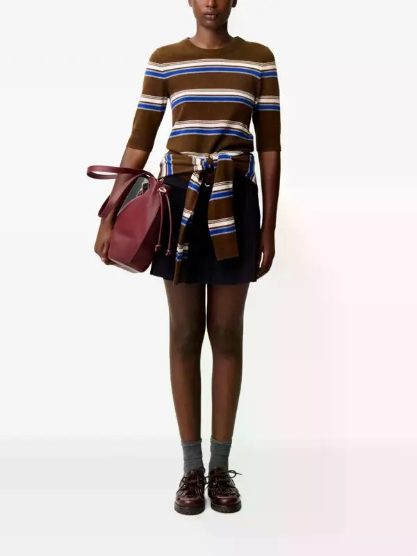 Claudie Pierlot Striped Round Neck Jumper