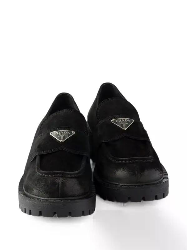 Prada Aged Suede Loafers