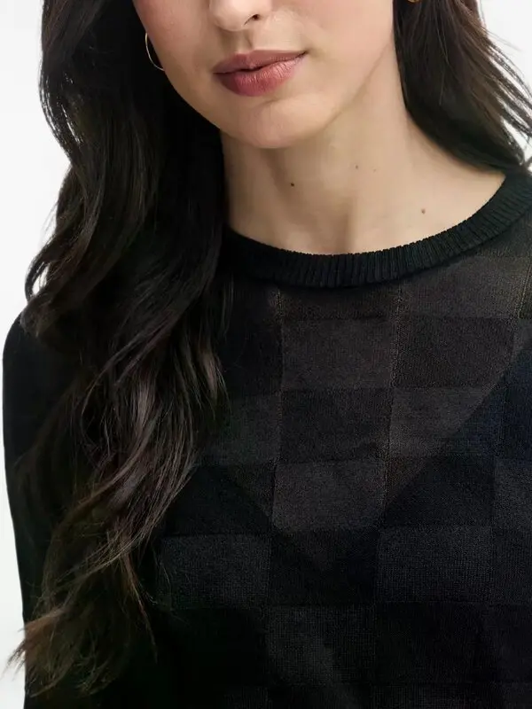 Sisley Checkerboard-knit Sweater