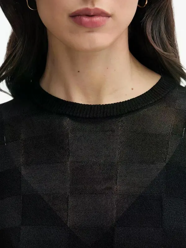 Sisley Checkerboard-knit Sweater