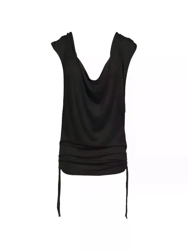 BOHEMSEO Cowl-neck Sleeveless Hoodie