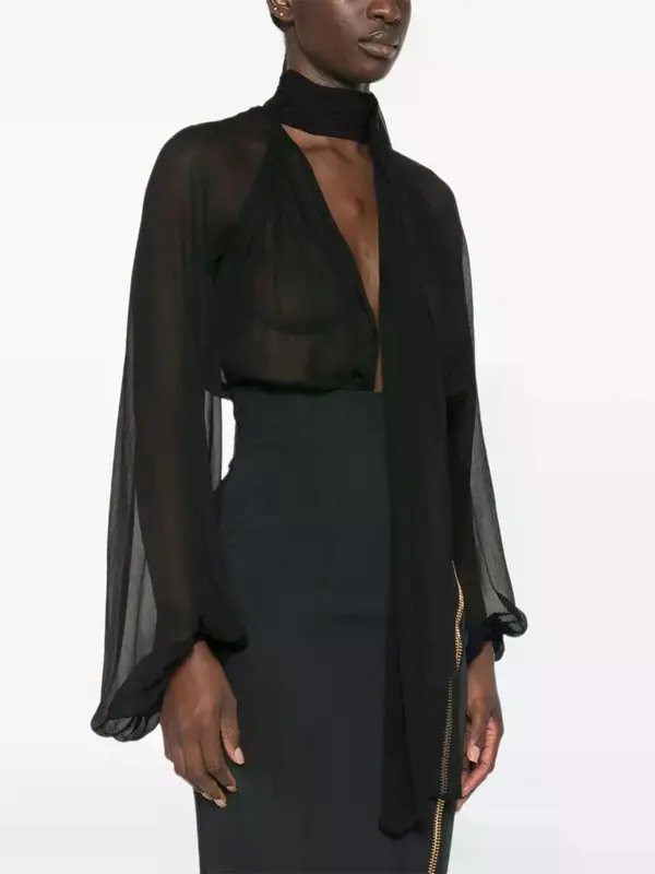 Elisabetta Franchi Sheer Logo-plaque Shirt